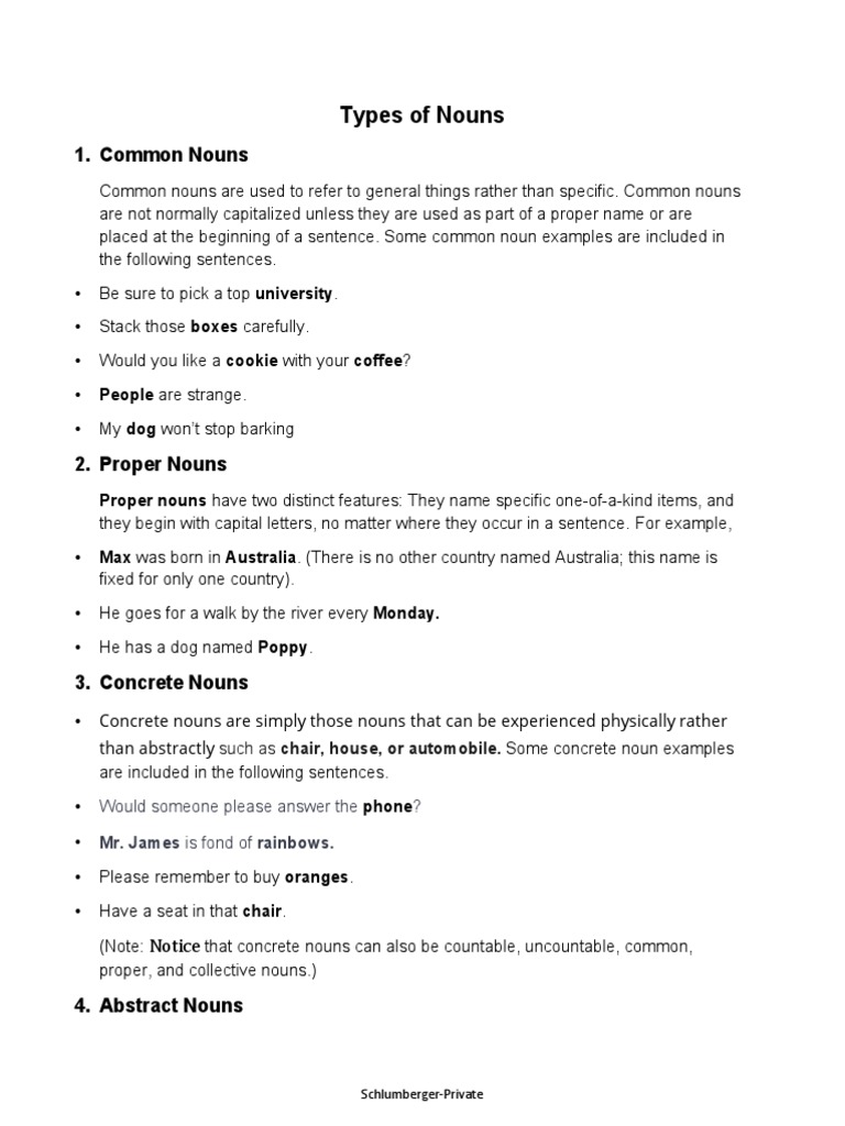 PDF Types of Noun PDF | Download Free PDF | Noun | Grammatical Number