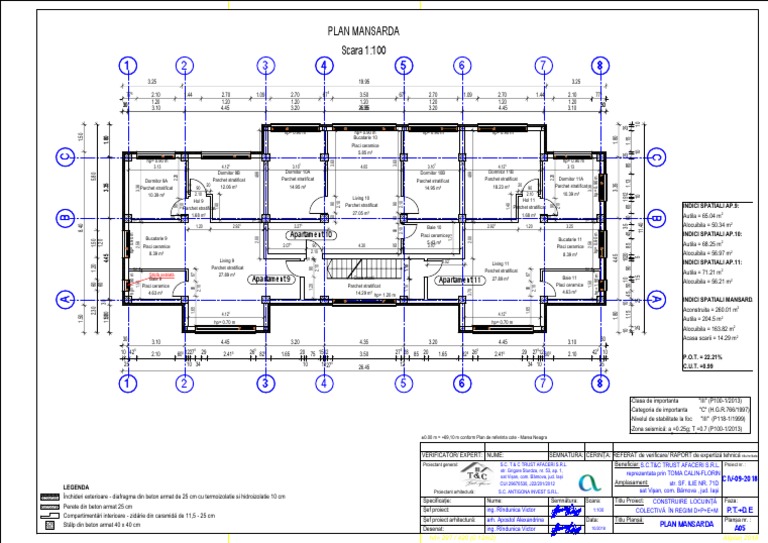 Plan Mansarda Scara 1:100: Apartament 10 | PDF