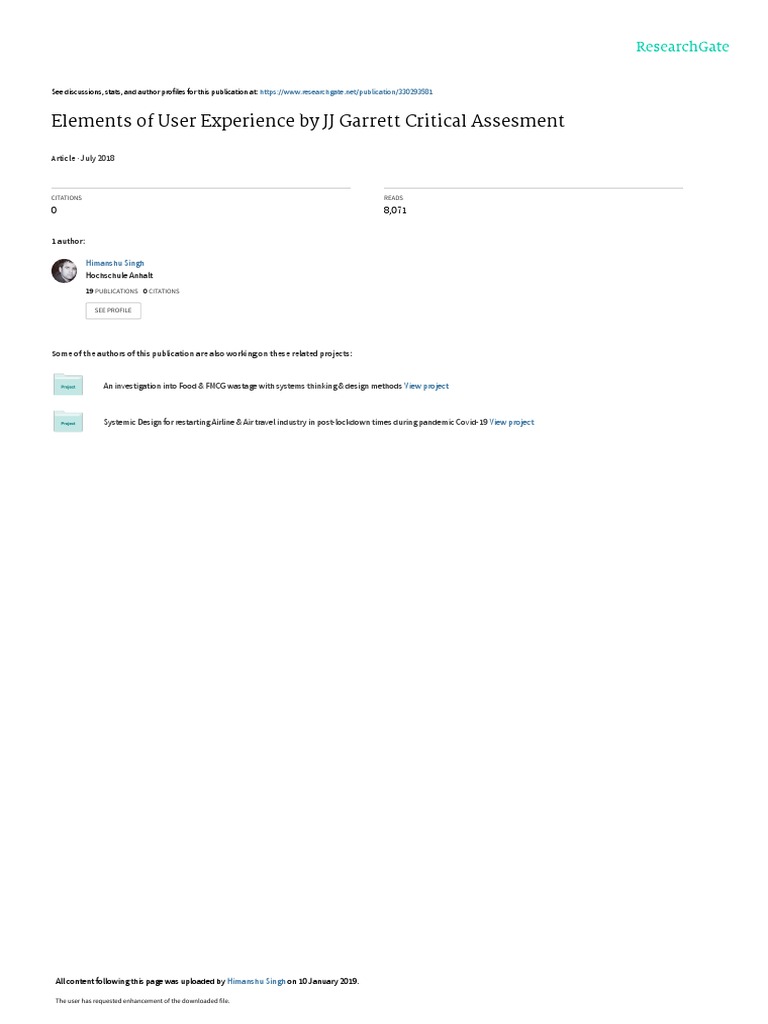 Elements of User Experience by JJ Garrett Critical Assesment | Download ...