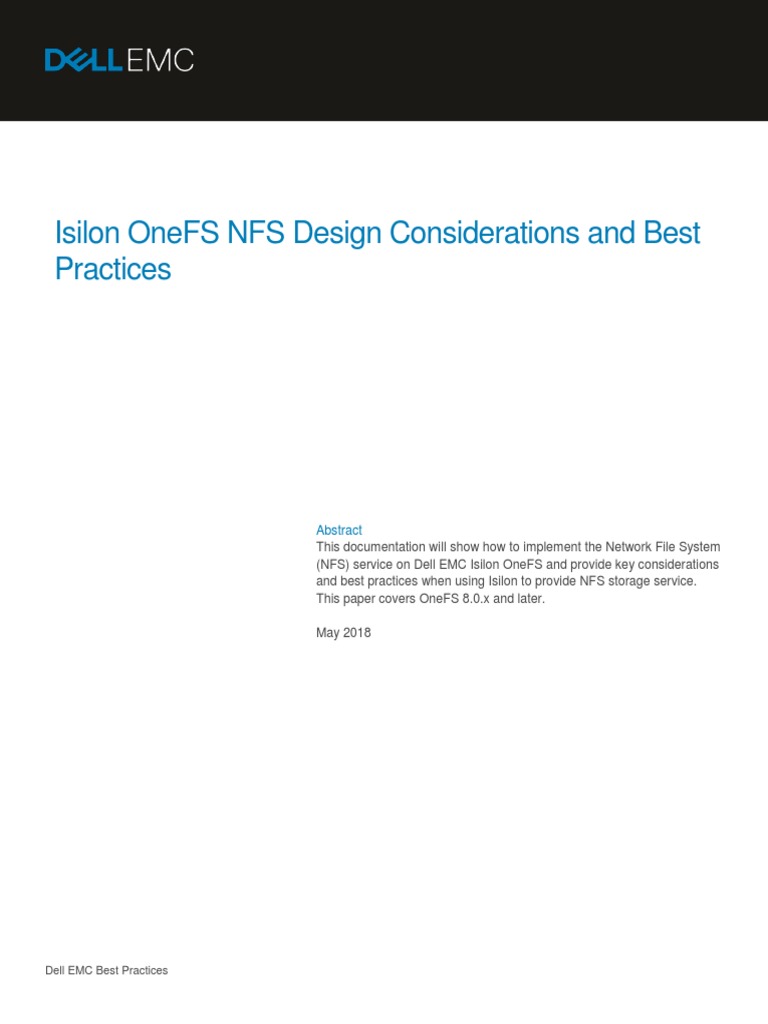 h17240 WP Isilon Onefs Nfs Design Considerations BP PDF | PDF | Active ...