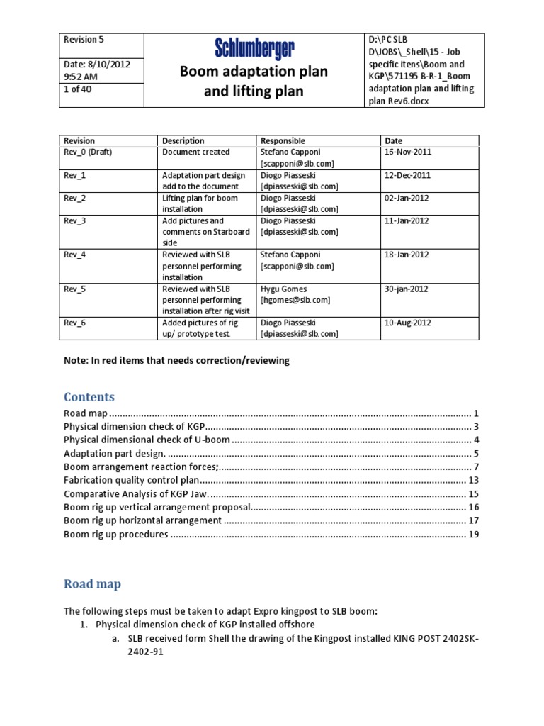 Notas FMA 571195 B-R-1-Boom Adaptation Plan and Lifting Plan Rev6 | PDF ...