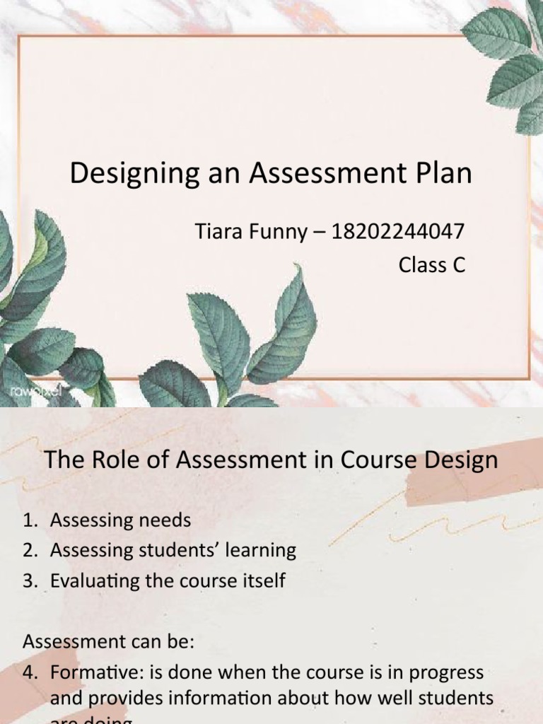 Designing An Assessment Plan | PDF