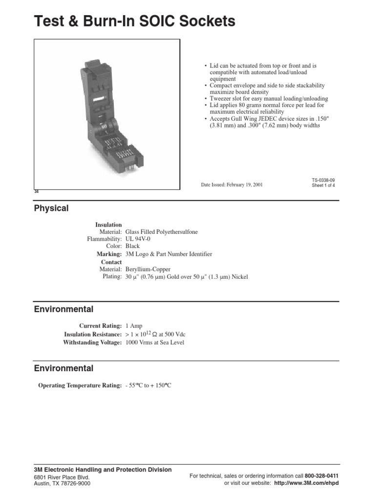 Test & Burn-In SOIC Sockets PDF | PDF | Insulator (Electricity ...