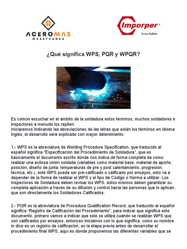 Qué Significa WPS | PDF | Soldadura | Construcción