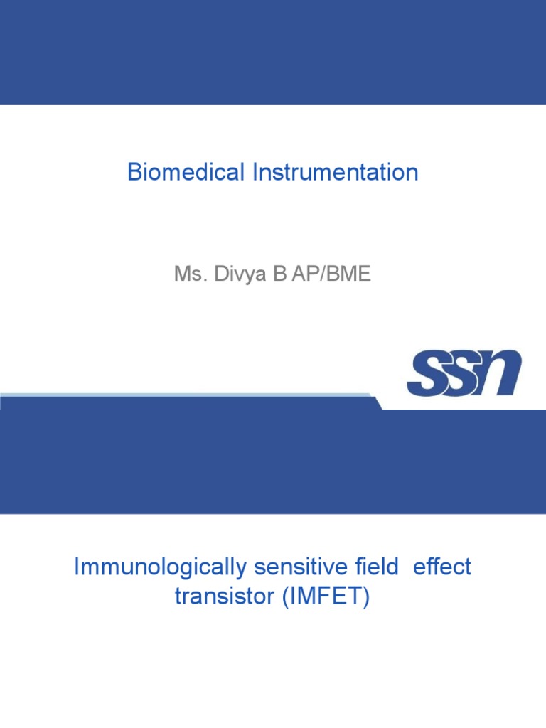 Immunologically Sensitive Field Effect Transistor (IMFET) | PDF