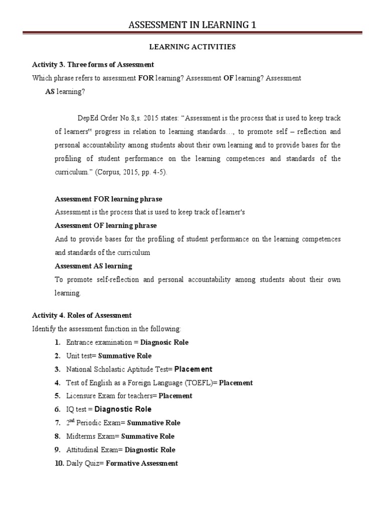 Learning Activities 3&4 | PDF
