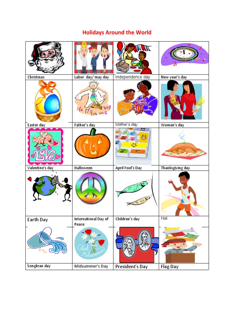 Global Holidays and Celebrations List | PDF
