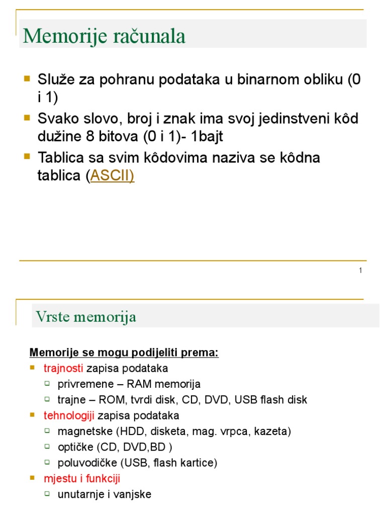 Vanjske Memorije Racunala | PDF