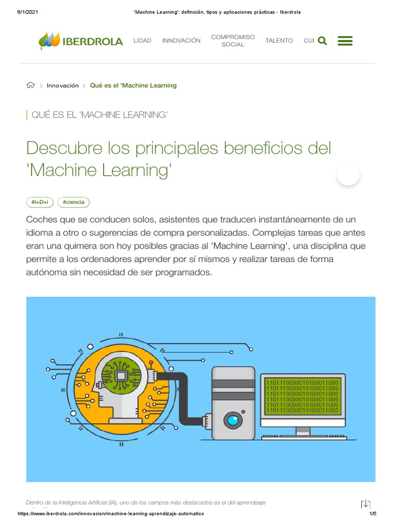 'Machine Learning' - Definición, Tipos y Aplicaciones Prácticas ...