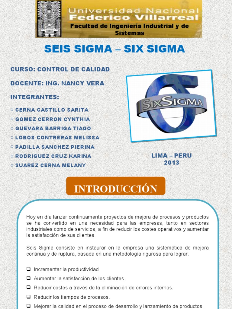 Seis Sigma - Control de Calidad | PDF | Six Sigma | Calidad (comercial)
