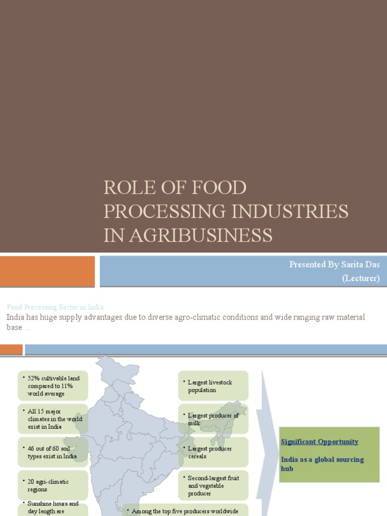 Role of Food Processing Industries in Agribusiness | PDF | Foods ...