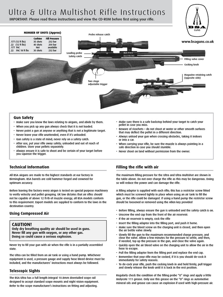 BSA Ultra Air Rifle PDF | Download Free PDF | Trigger (Firearms ...