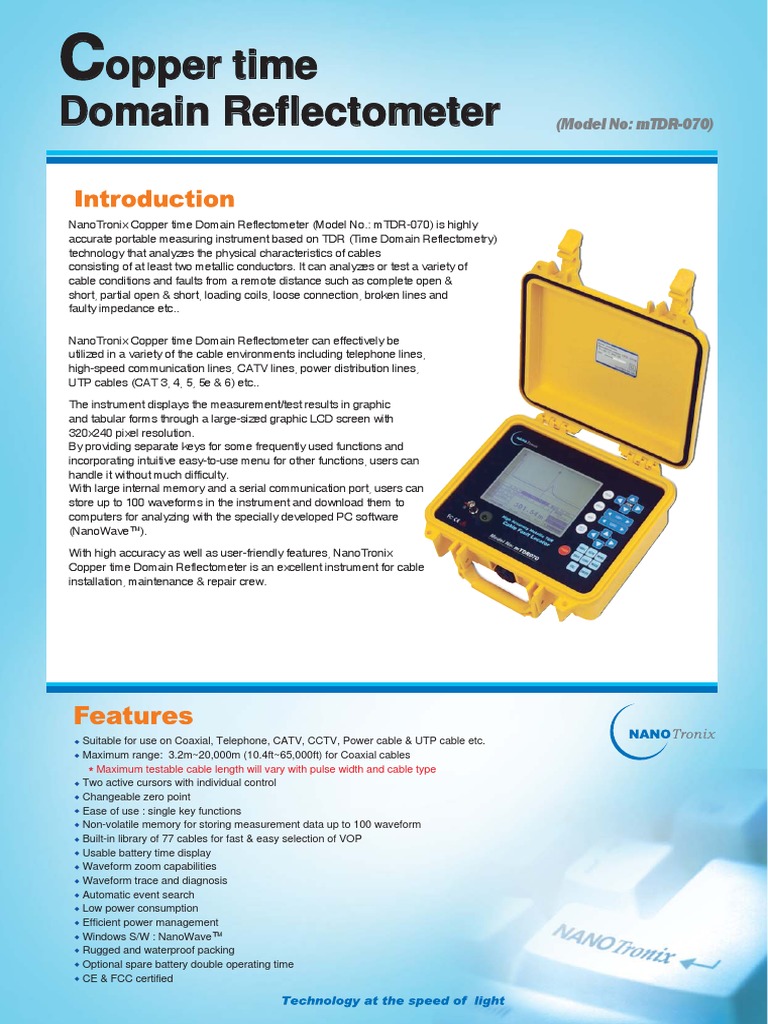 Opper Time Opper Time Domain Reflectometer Domain Reflectometer | PDF ...