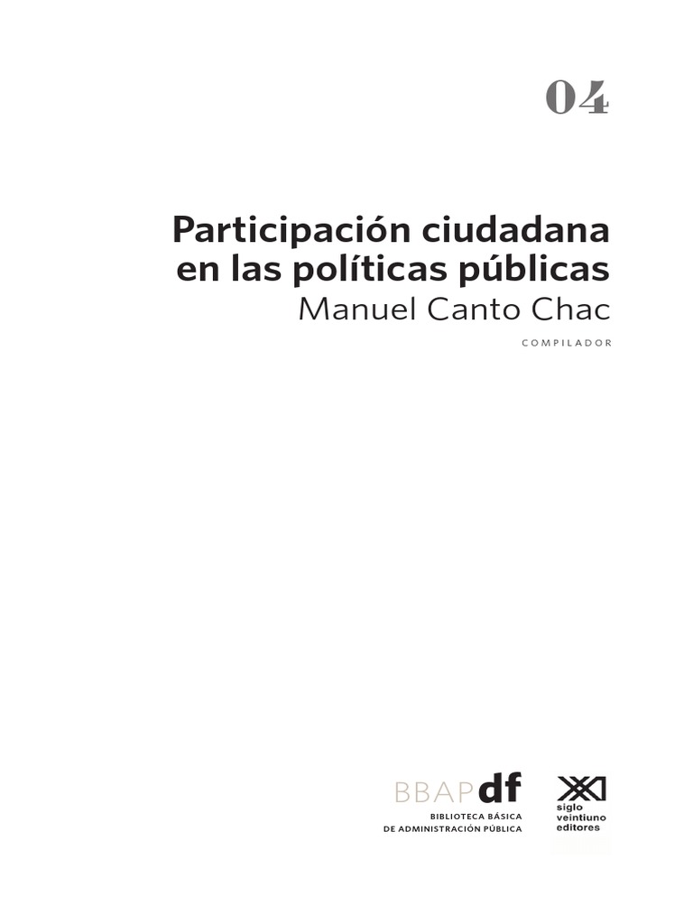 Ziccardi, A. Sobre La Participaci N Ciudadana en Las Pol°ticas P Blicas PDF | PDF ...
