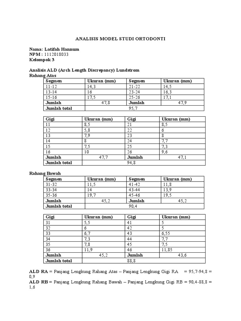 Analisis Model Studi Ortodonti | PDF