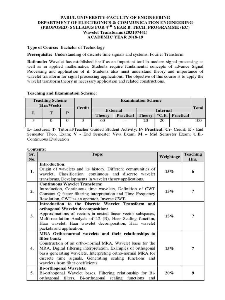 Wavelet Transform | PDF | Wavelet | Digital Signal Processing