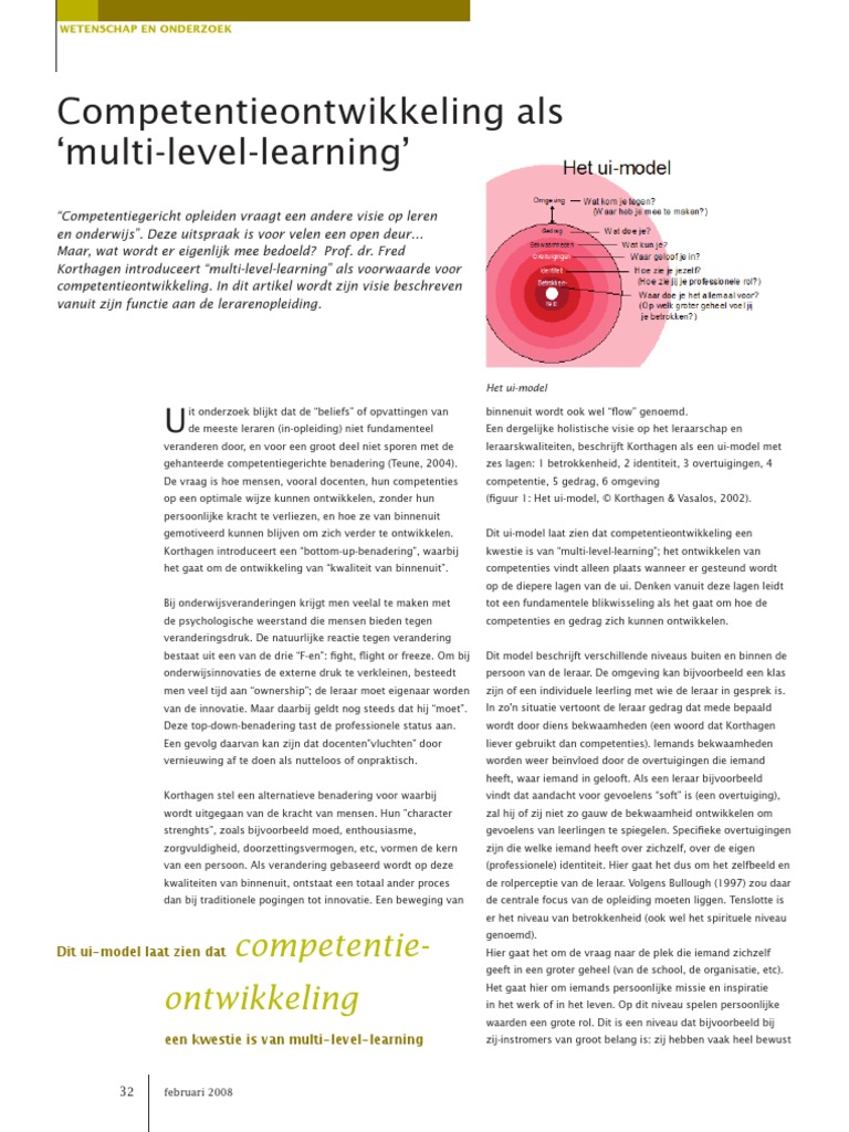 Competentieontwikkeling Als Multi Level Learning | PDF