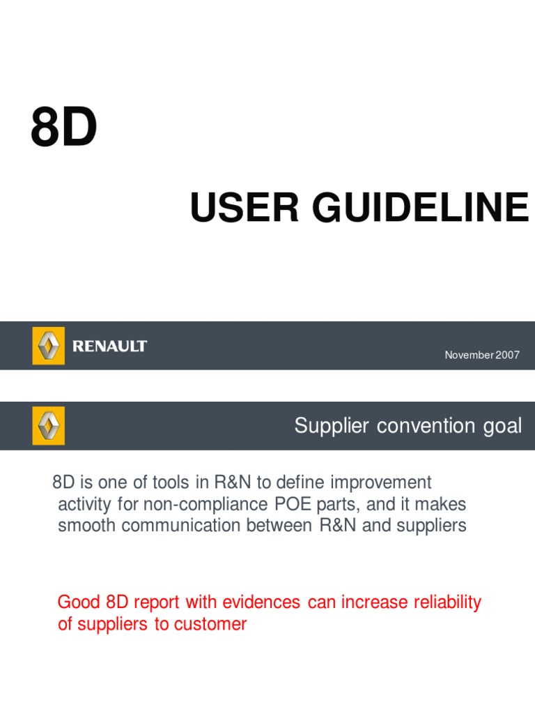 8D User Guidelines | PDF | Audit | Reliability Engineering