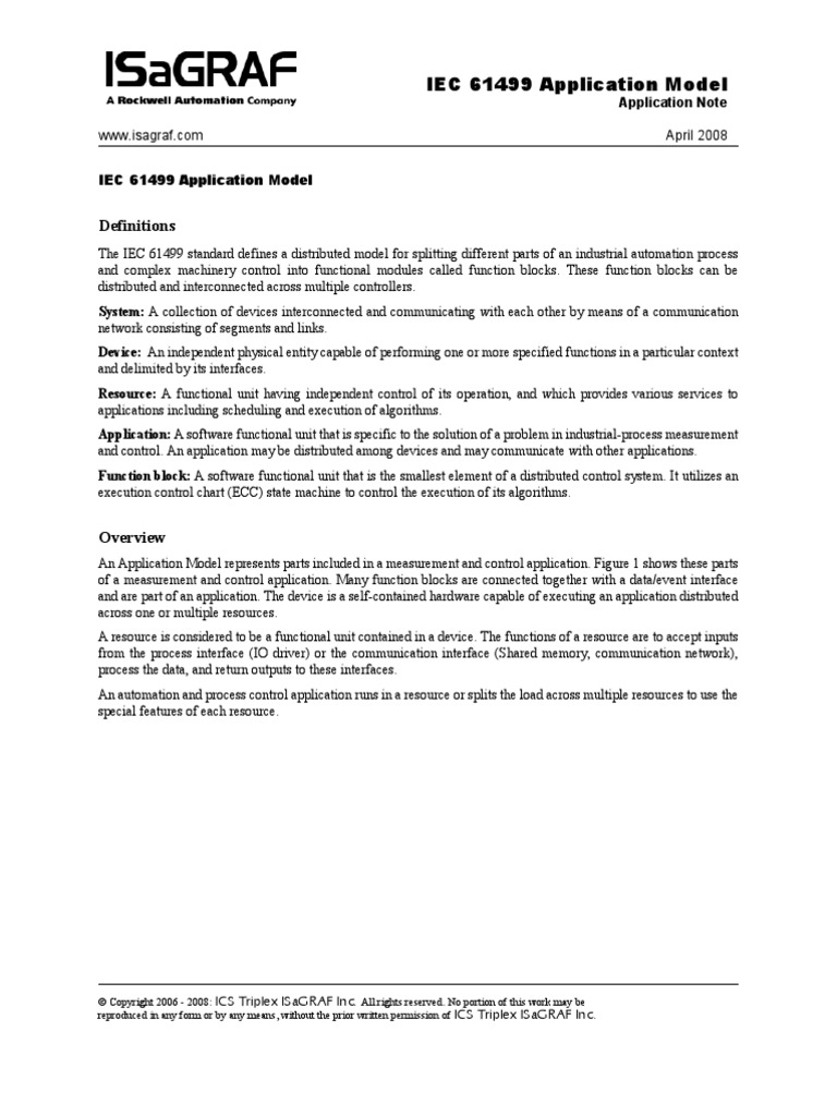 IEC61499 Application Model ISaGraf | PDF | Distributed Computing | Information Technology