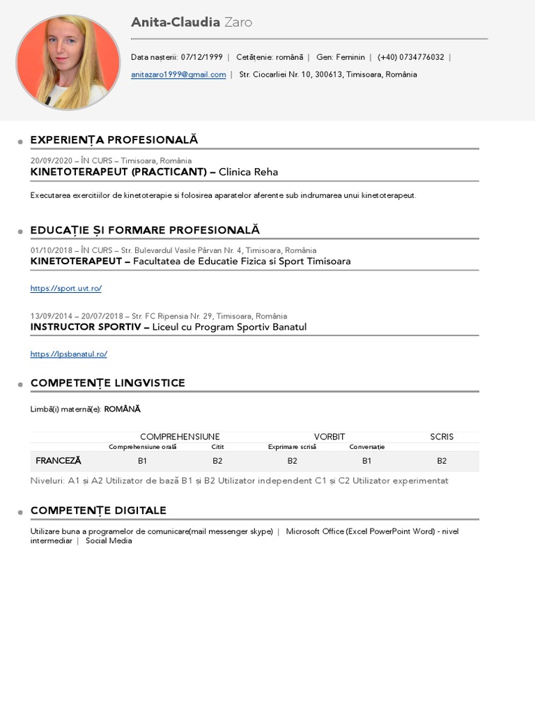 Zaro Anita-Claudia CV PDF | PDF