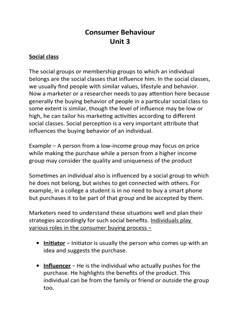 Consumer Behaviour Unit 3 | PDF | Consumer Behaviour | Behavior