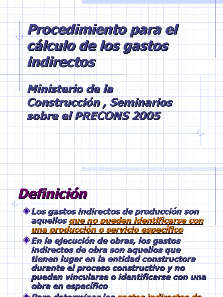 Procedimiento para El Cálculo de Los Gastos Indirectos - Pps | PDF ...