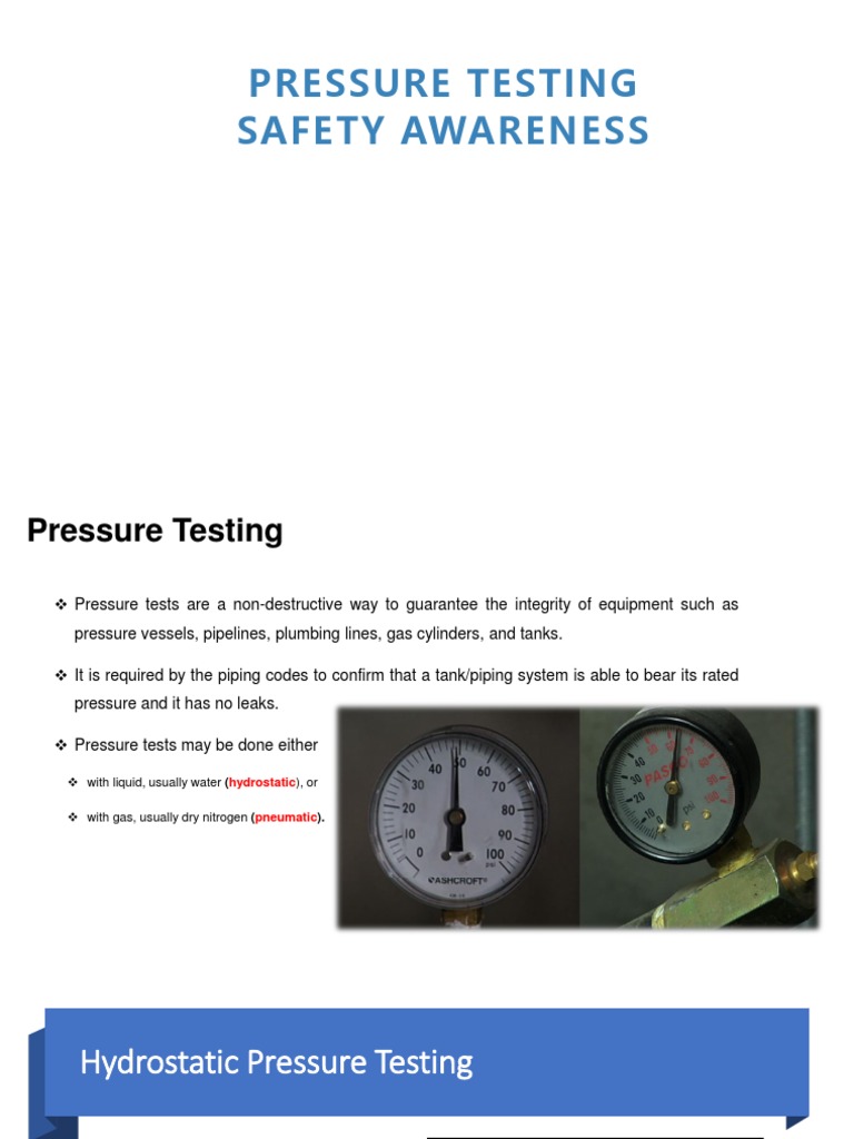 Pressure Testing Safety Awareness PDF | PDF | Civil Engineering | Gases