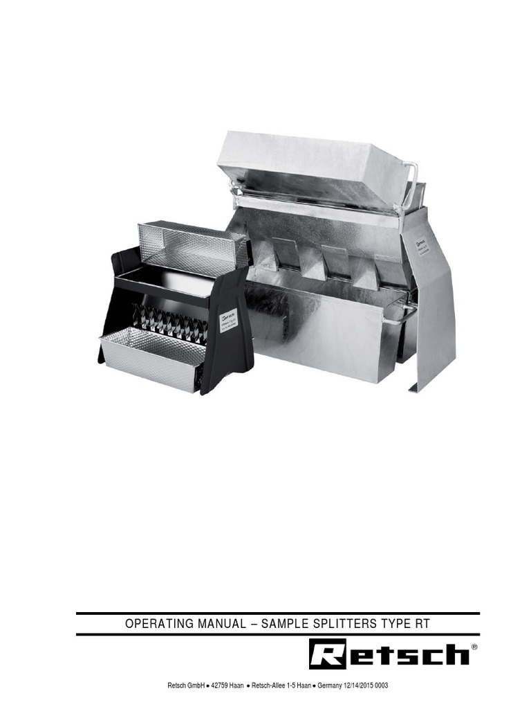 Operating Manual - Sample Splitters Type RT: Retsch GMBH - 42759 Haan ...