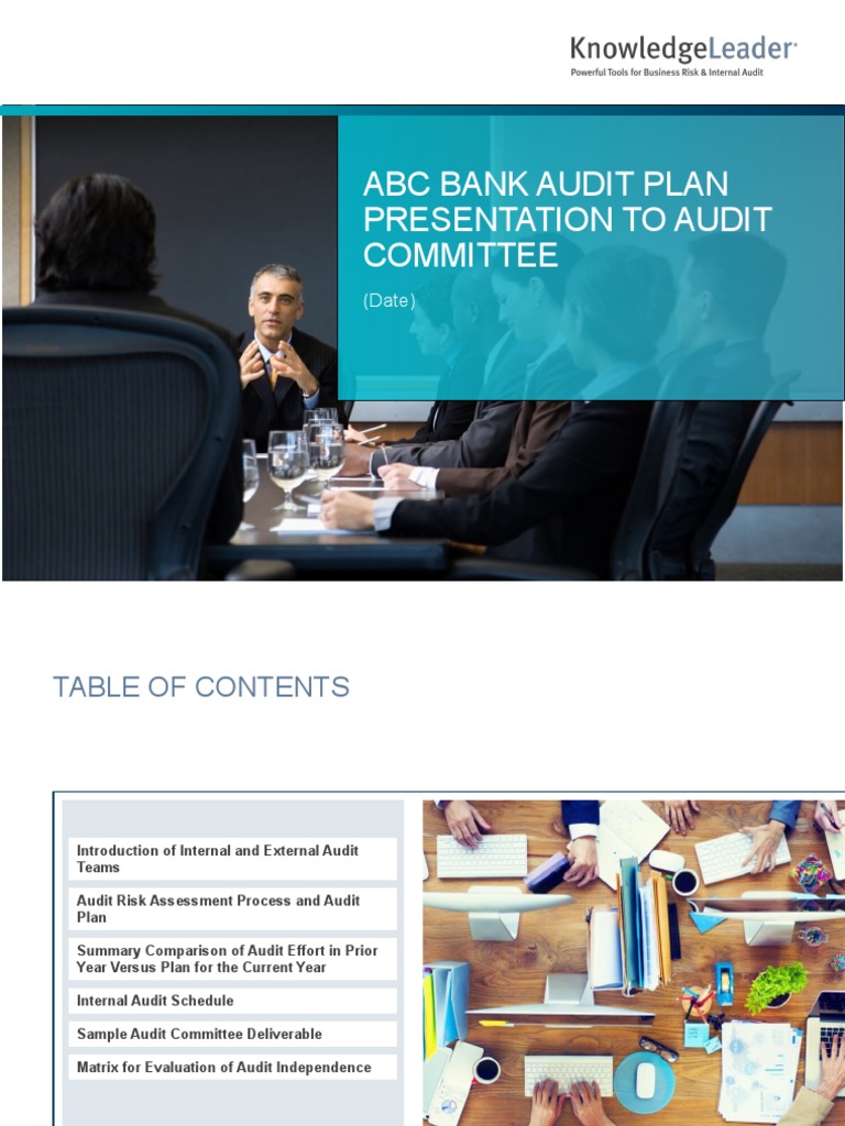 Abc Bank Audit Plan Presentation To Audit Committee: (Date) | PDF ...