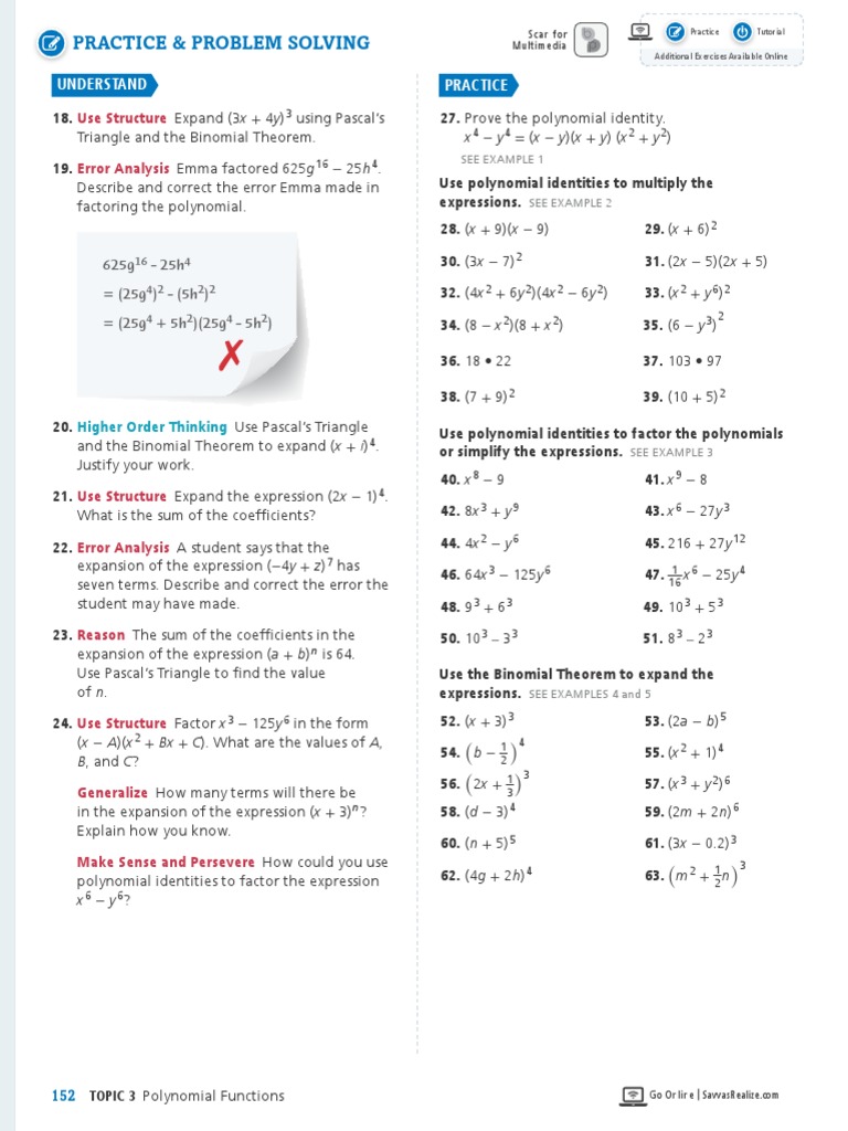 Practice & Problem Solving | PDF | Factorization | Polynomial