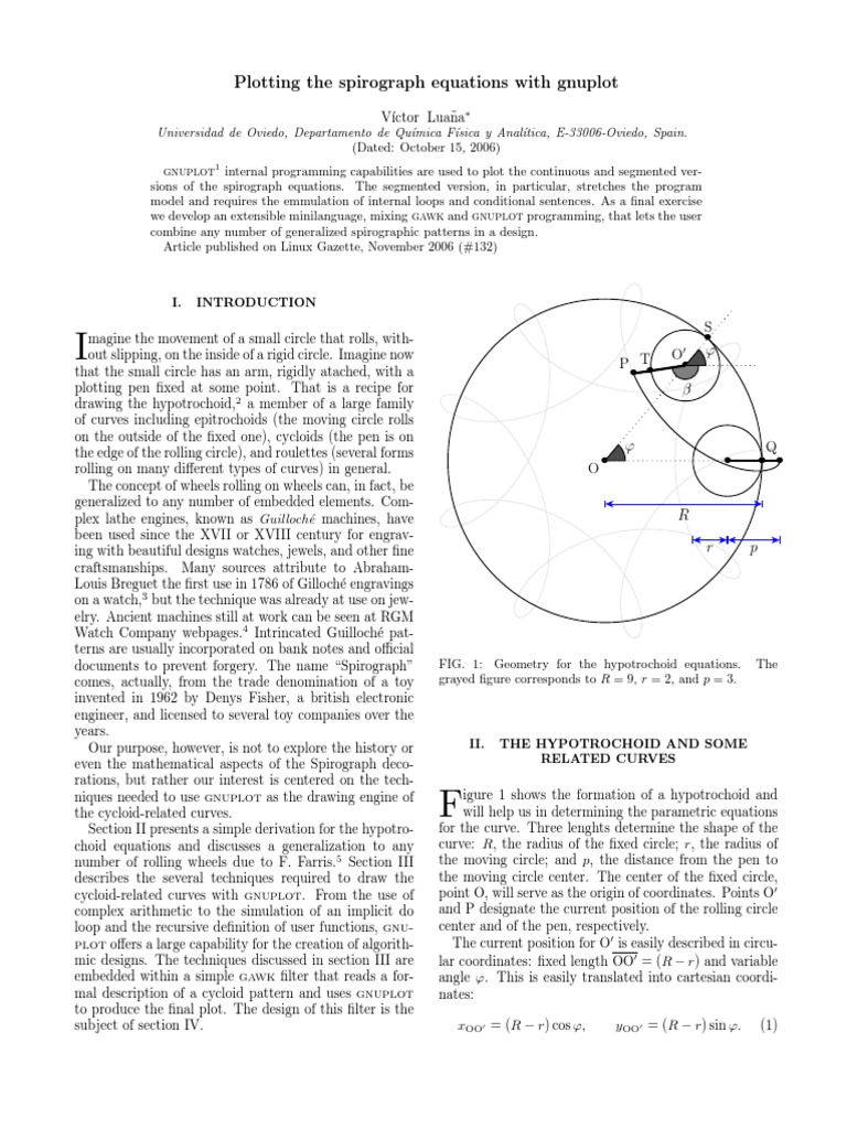 Plotting The Spirograph Equations With Gnuplot | PDF | Teaching Mathematics | Science