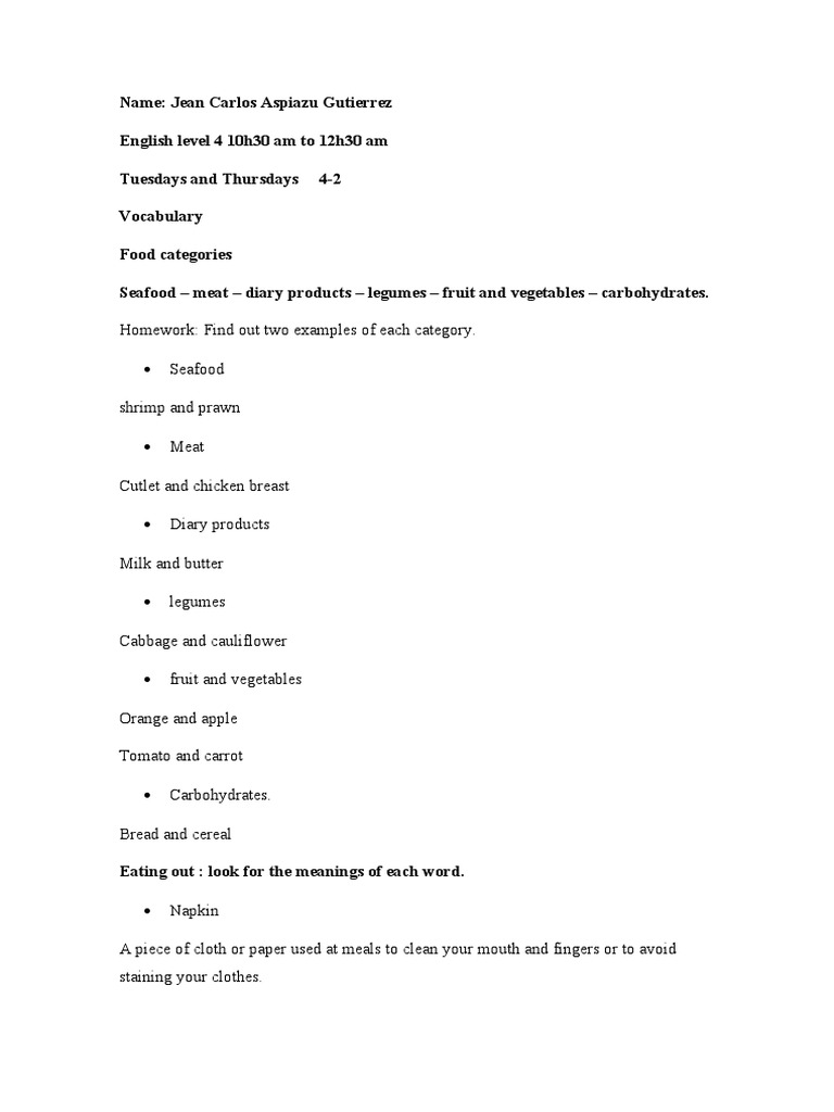 Unit 9 | PDF | Food And Drink Preparation | Foods