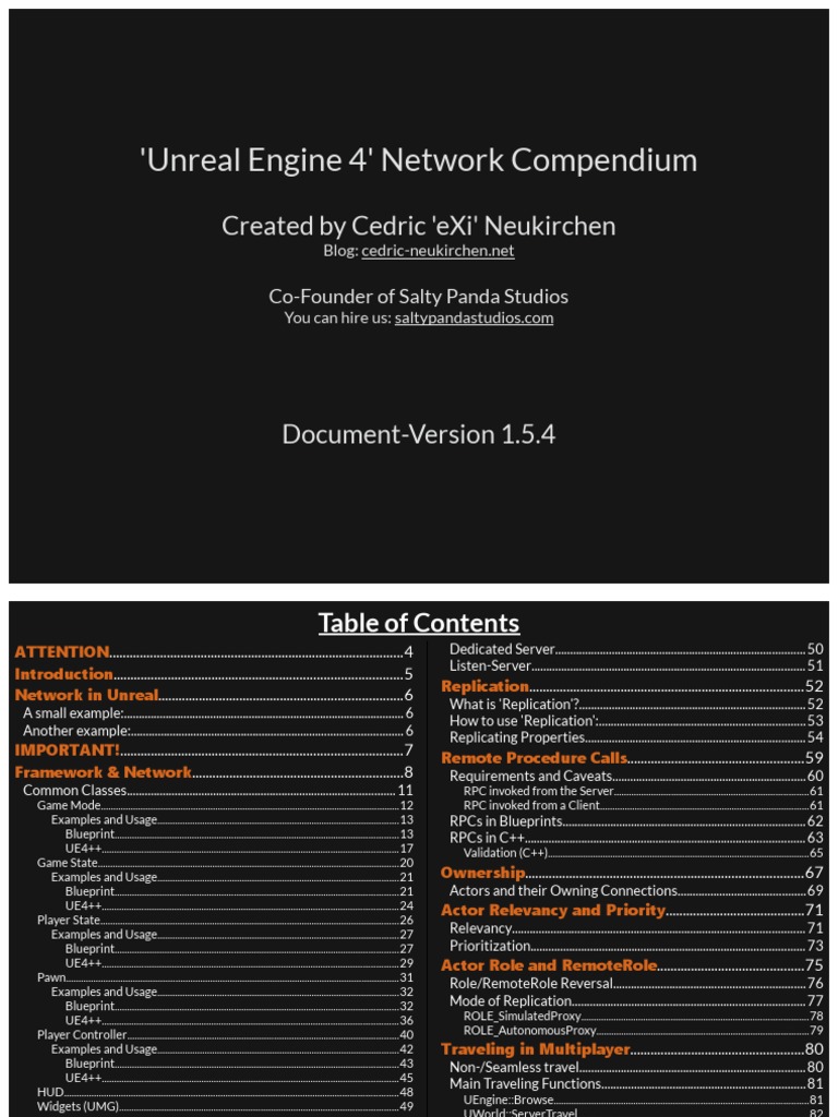 Unreal Engine 4 Network Compendium | PDF | Class (Computer Programming ...