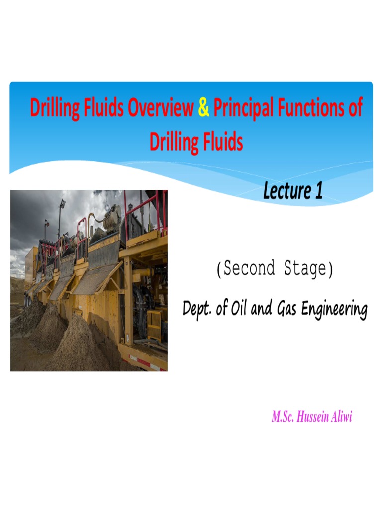 1 Drilling Fluids Overview & Principal Functions of Drilling Fluids ...
