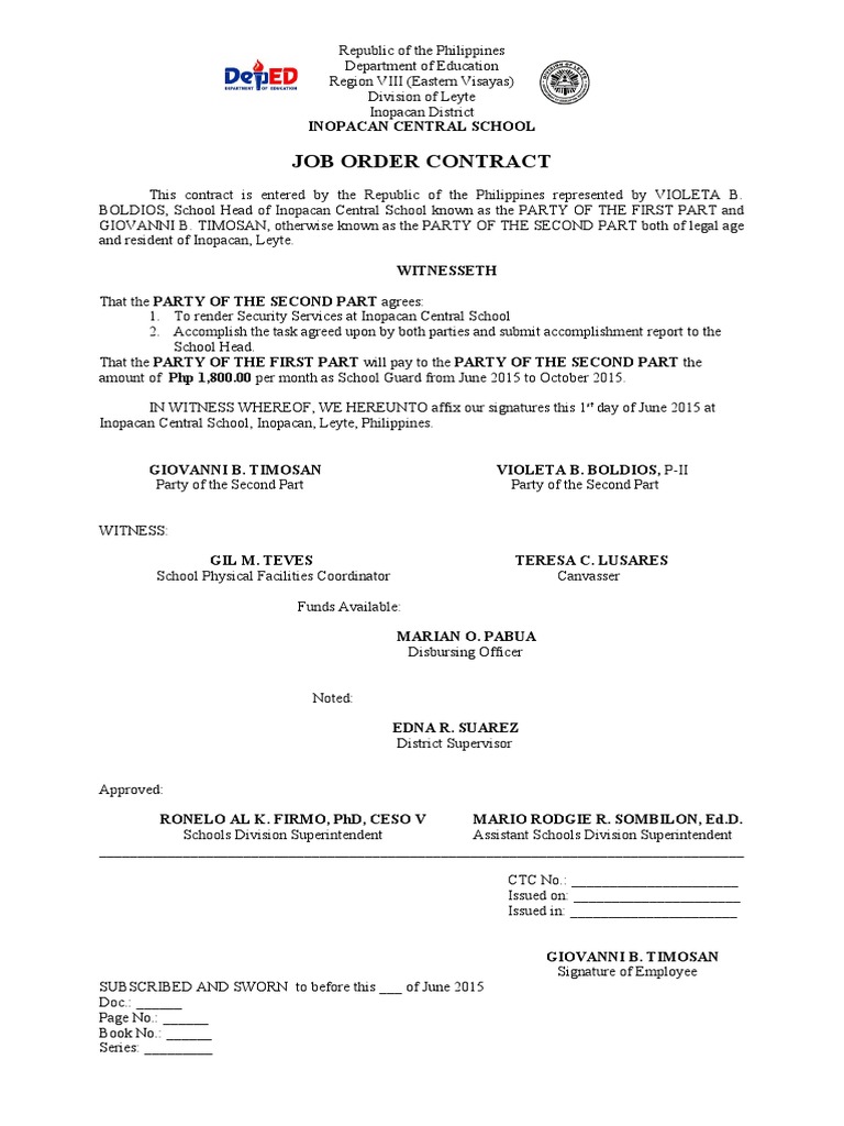 Job Order Contract | PDF | Business