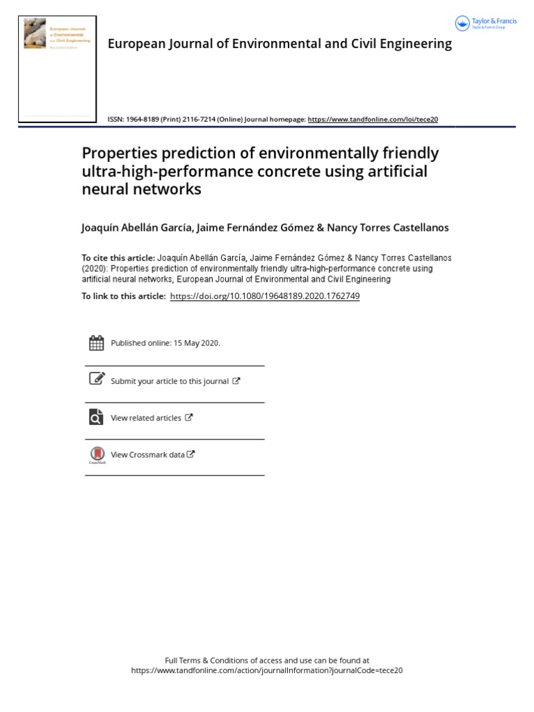Properties Prediction of Environmentally Friendly Ultra High Performance Concrete Using ...