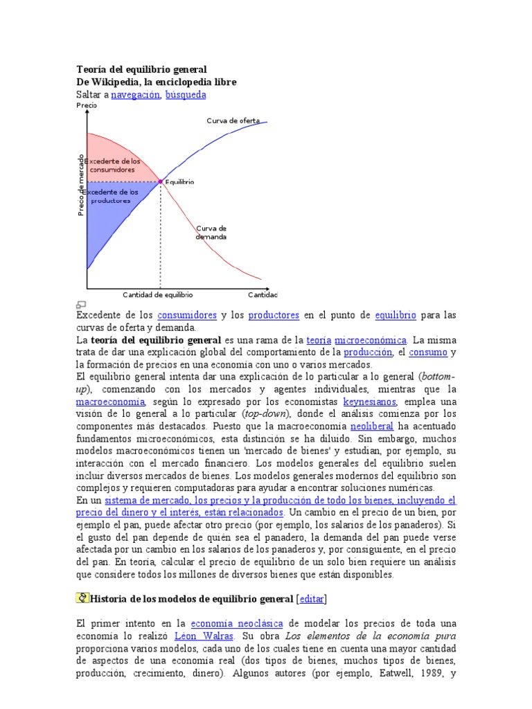 Teoria Del Equilibrio General Teoría Del Equilibrio General Microeconomía