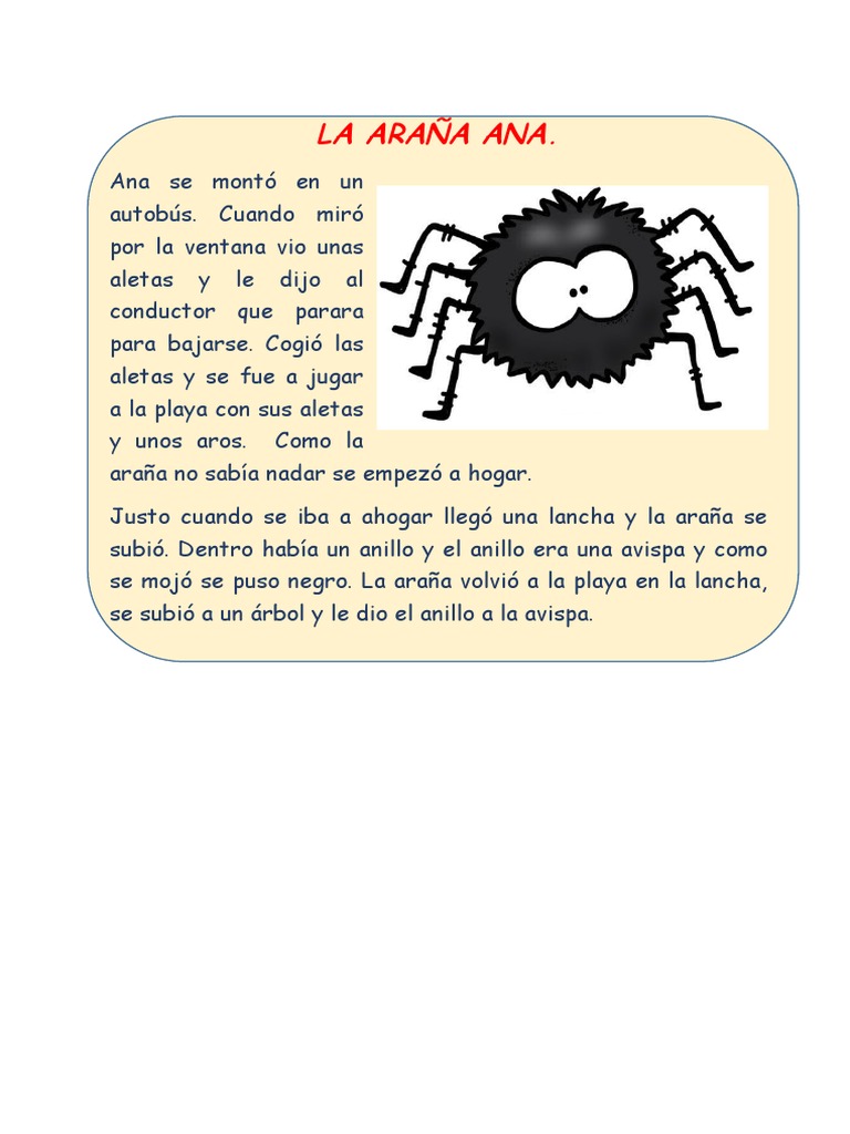 Lectura La Araña Ana | PDF