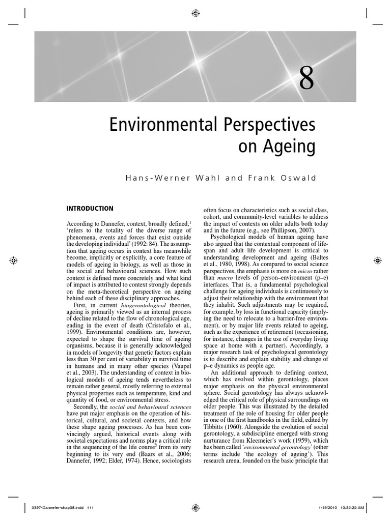 Environmental Perspectives On Ageing | PDF | Gerontology | Attachment ...