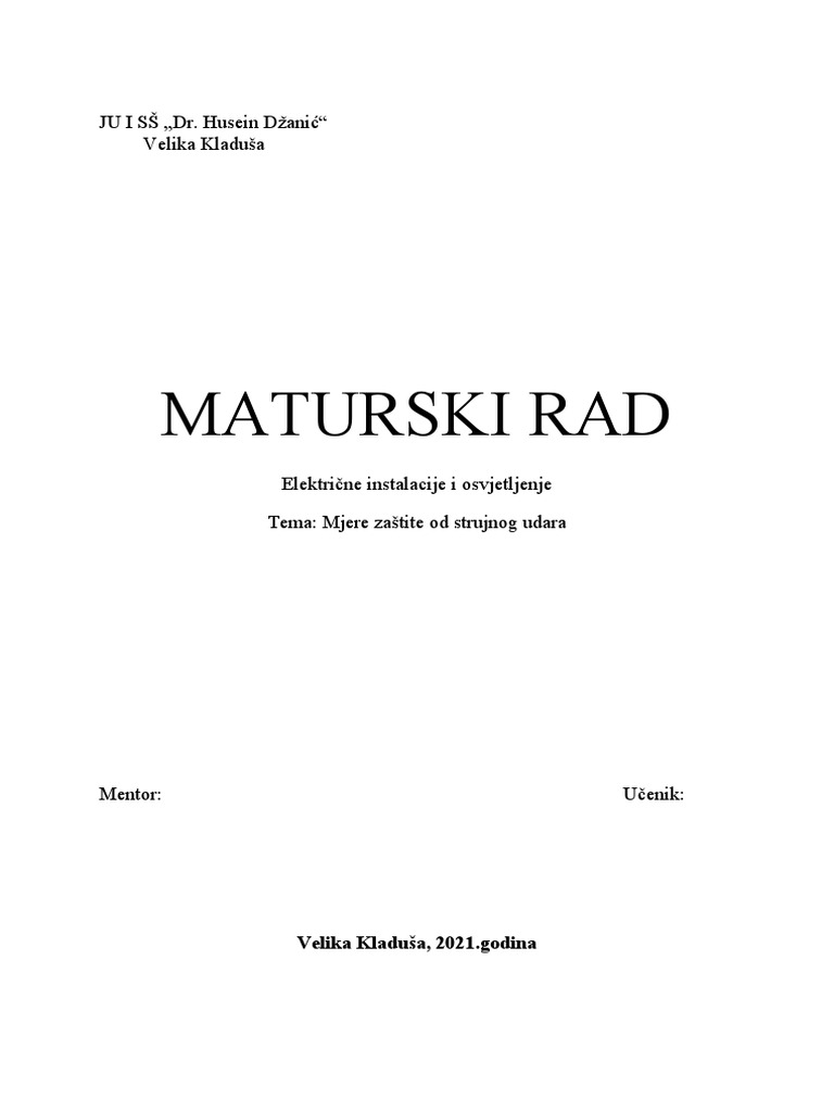 Upute Za Izradu Maturskog Rada | PDF