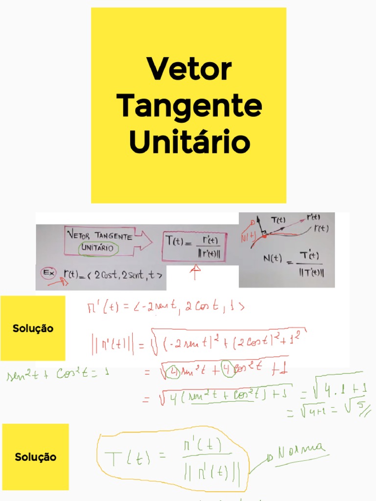 Aula 5 - Vetor Tangente Unitário e Vetor Normal Unitário | PDF