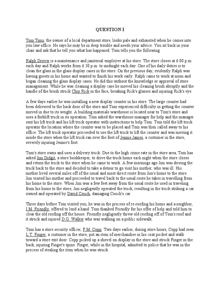 Agency Exam With Model Answer | PDF | Law Of Agency | Tort
