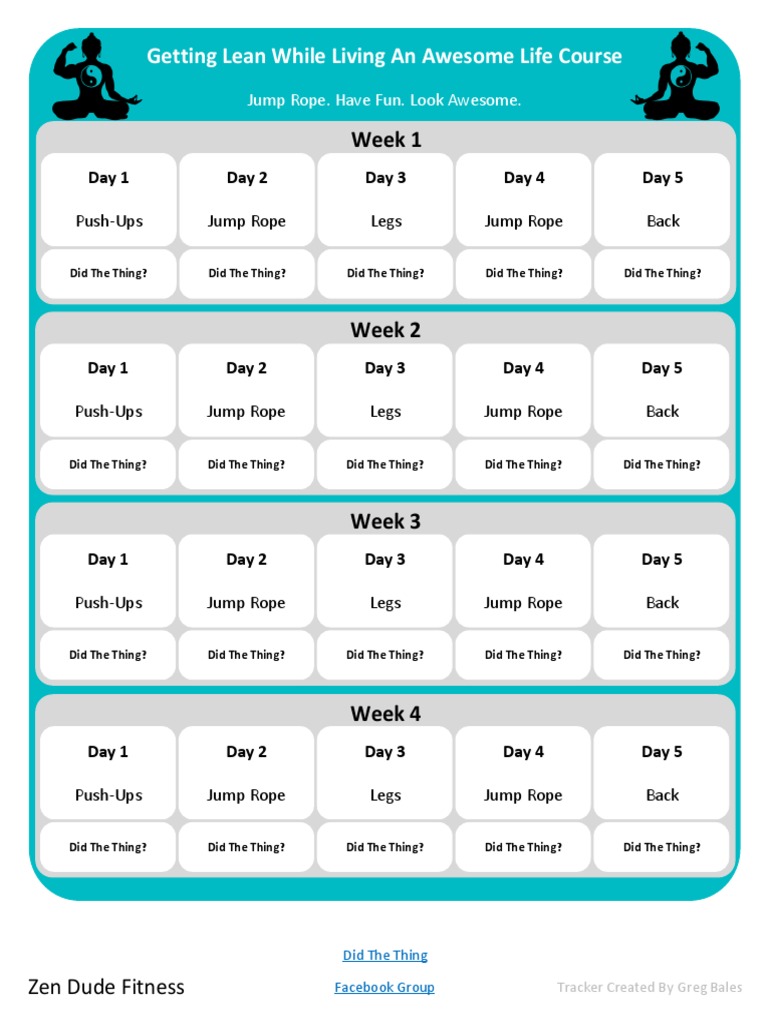 12 Week Getting Lean Workout Plan Phase 1 | PDF | Management Of Obesity ...