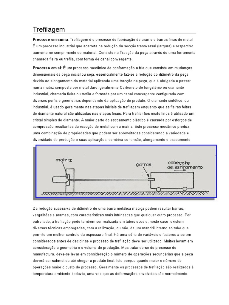 Trefilagem 1 | PDF | Engenharia Civil | Metalurgia