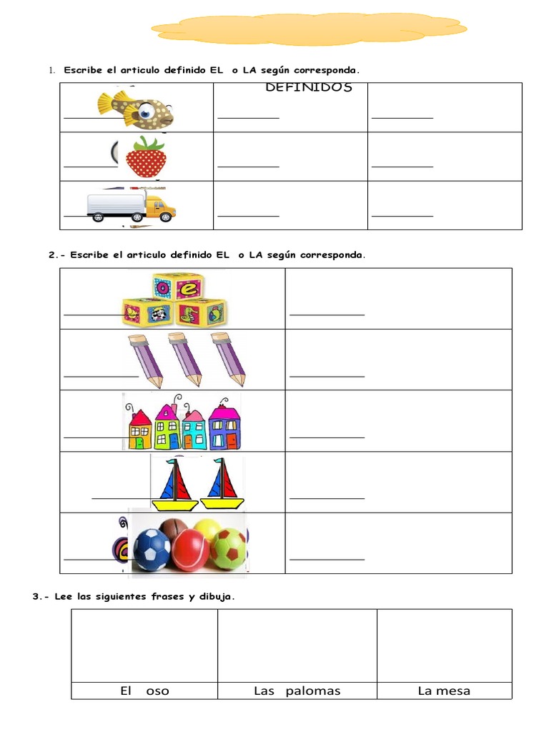 Escribe El Articulo Definido EL o LA Según Corresponda | PDF | Hogar ...