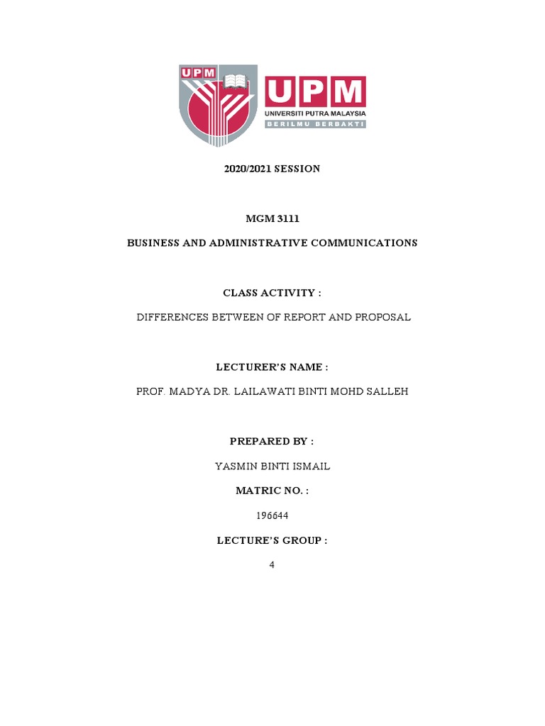 Differences Between Reports and Proposals | PDF | Business
