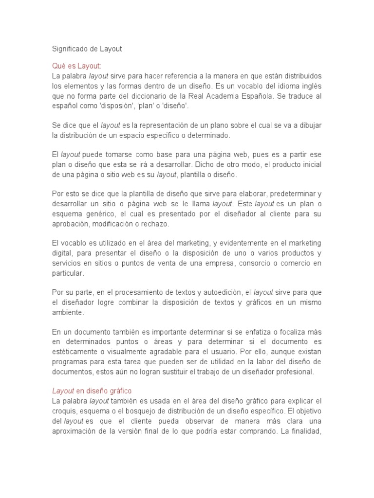Significado de Layout | PDF