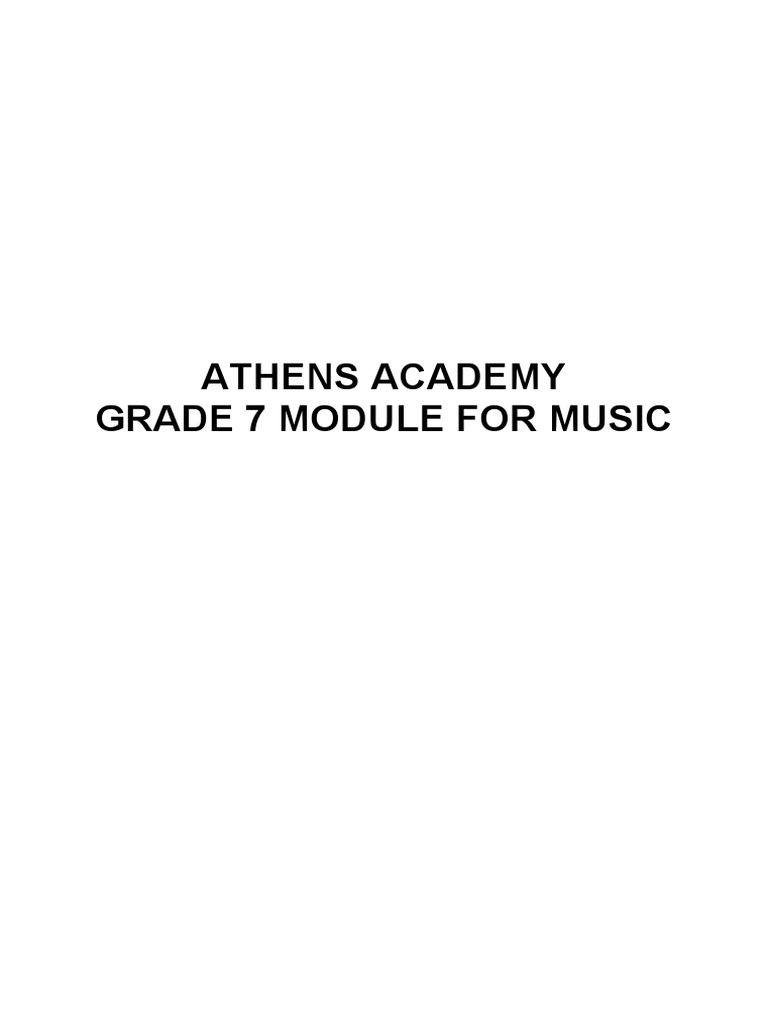 Athens Academy Grade 7 Module For Music | Download Free PDF | Songs | Luzon