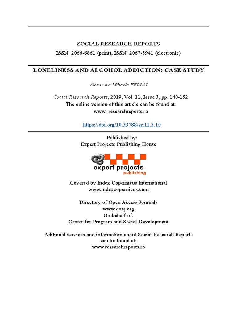 Loneliness and Alcohol Addiction Case Study | PDF | Loneliness | Alcoholism