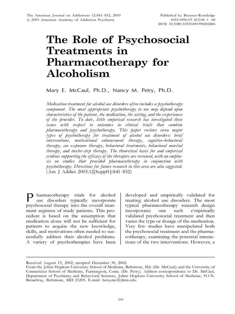 25.the Role of Psychosocial Treatments in P PDF | PDF | Cognitive ...